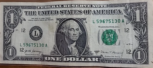 $1 DOLLAR BILL Double Stamped Serial Number Error $9.49 - PicClick
