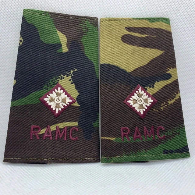 RAMC ARMY MEDICAL Corps Rank Slides / Epaulette Pair Genuine British ...