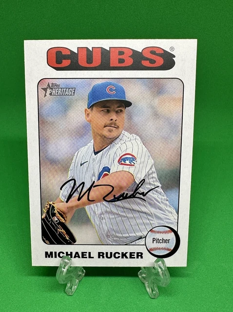 2024 TOPPS HERITAGE Michael Rucker bordure blanche SP #125 Chicago Cubs ...