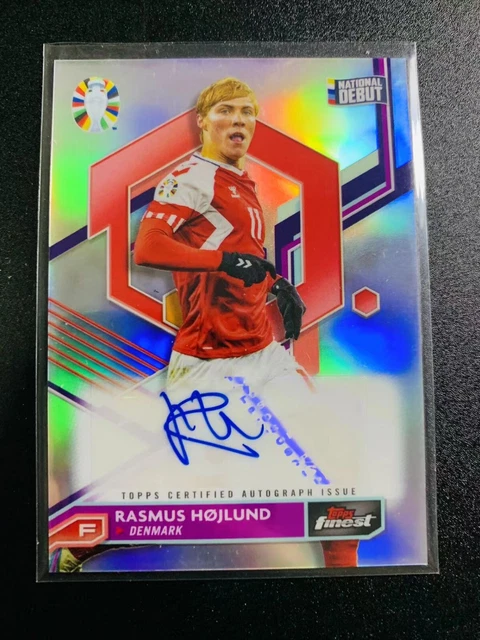 2023-24 TOPPS FINEST Euro 2024 Auto Rasmus Hojlund #BCA-RH Debut ...