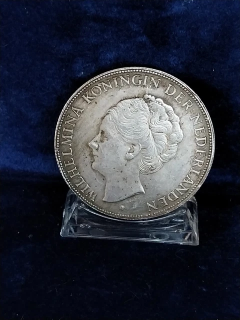 MONETA 1945 2,5 Fiorini, Gilda Regina Guglielmina, Olanda, Credo ...