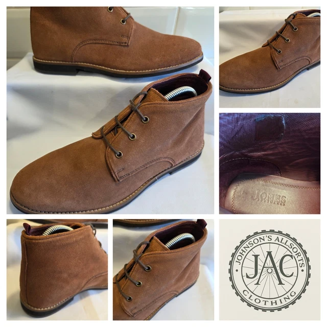 MENS TAN LEATHER Suede Jones Bootmaker Dunkirk Desert Boots Size 7 Exc ...