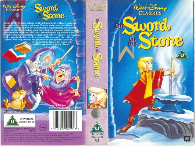 DISNEY CLASSIC SWORD & Stone U Vhs Pal Tape 1995 Vintage $9.74 ...