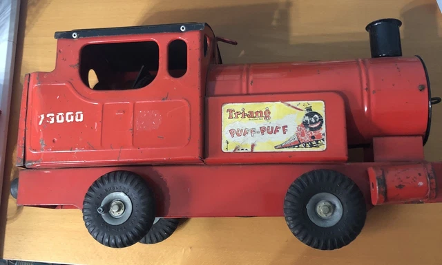 LARGE PRESSED STEEL Tri-Ang Puff Puff Train Needs Restoring/ Spares £27 ...