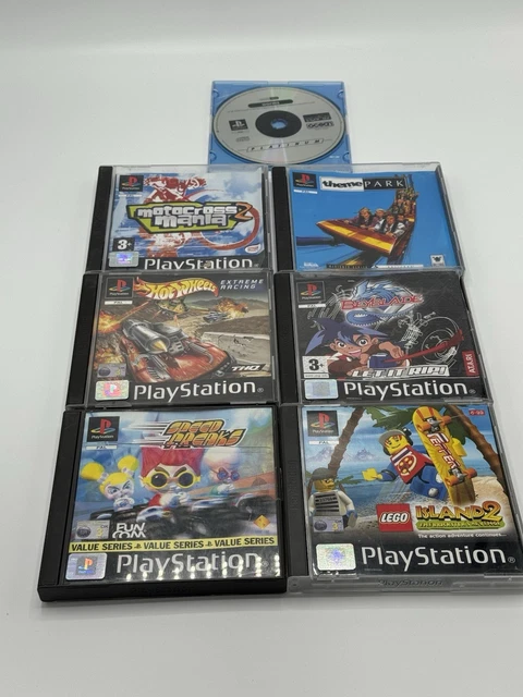 PS1 GAME BUNDLE 8 PlayStation Park Motorcross Worms Hot Wheels Lego ...