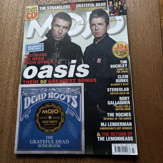 MOJO MAGAZINE JUL 2025 Oasis, Stranglers, Grateful Dead, Clem Burke ...