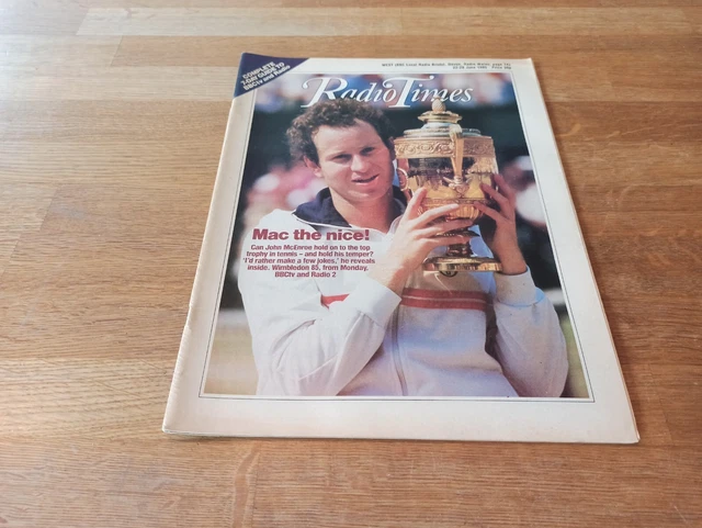 RADIO TIMES MAGAZINE # 1985 June 22-28 John McEnroe Wimbledon cover ...