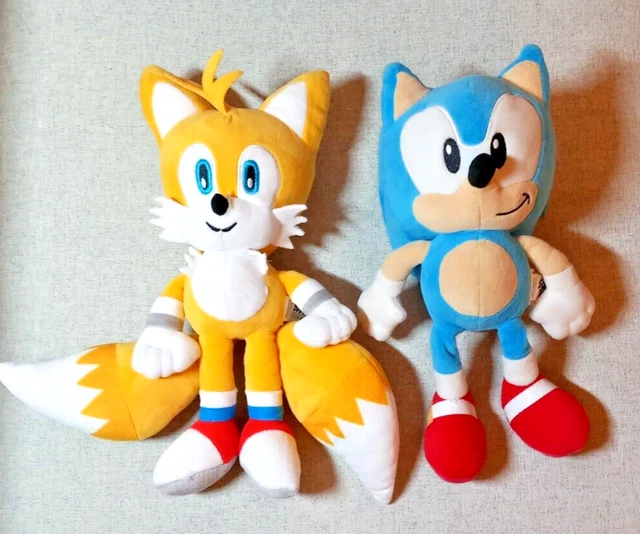 SONIC THE HEDGEHOG & Tails Plush Cuddly Toys Figure x2 Bundle SEGA ...