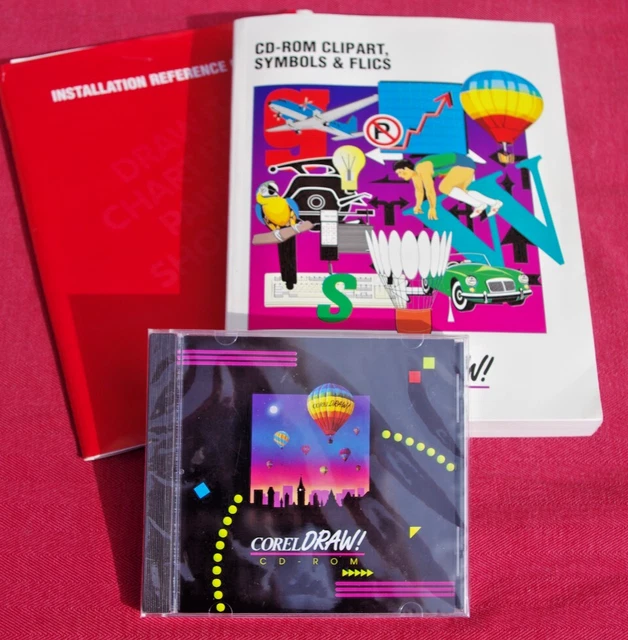 RARE VINTAGE UNOPENED Corel Draw Manual and CD Collectors opportunity £ ...