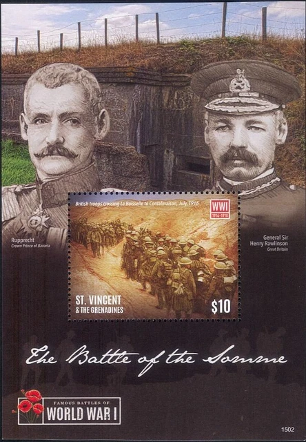 ST VINCENT 2015 Battle of Somme/World War One/WWI/Military/Army 1v m/s ...