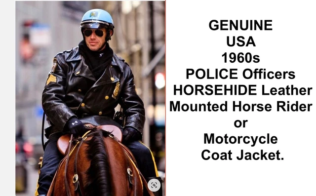 GENUINE USA 1960S POLICE Officer HORSEHIDE Leather Motorcycle Coat ...