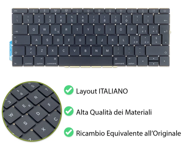TASTIERA APPLE LAYOUT Qwerty - ITA per Mac Book Pro 13″ EUR 50,00 ...