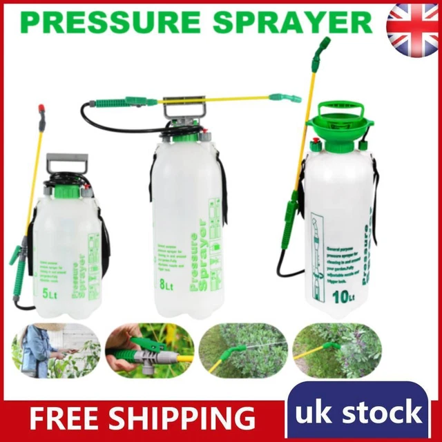 GARDEN PRESSURE SPRAY Bottle 5/8/10L Portable Hand Pump Sprayer Weed Chemical £12.99 - PicClick UK
