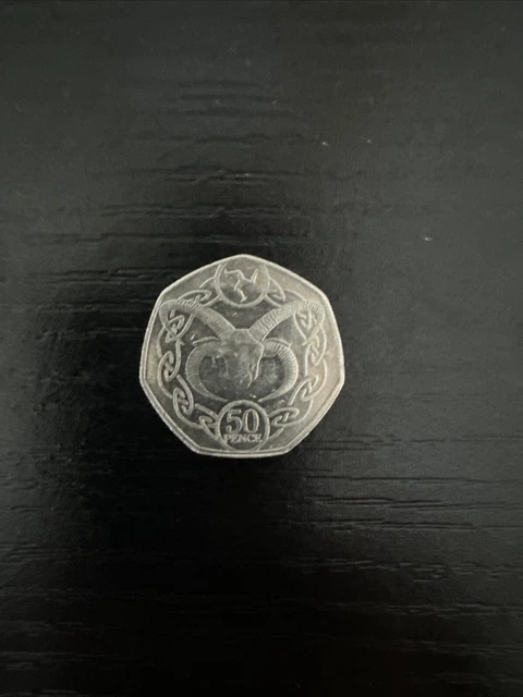 SUPER RARE, ILLUMINATI, Goat, Devil 50 Pence Coin, Collectable, Isle Of ...