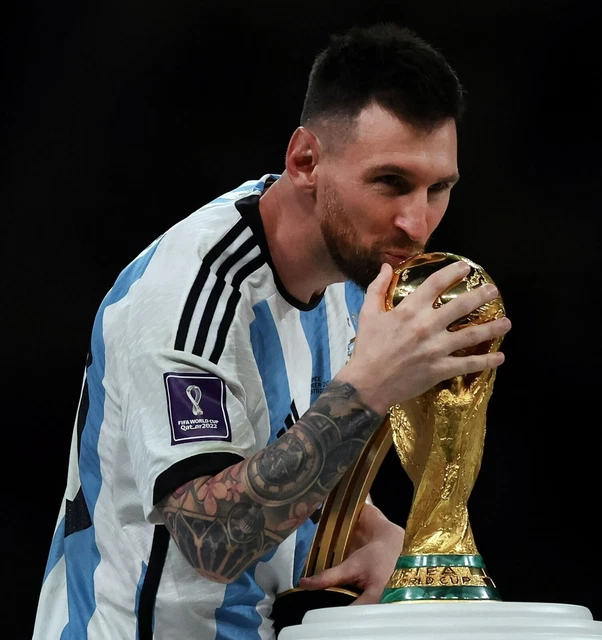 ICONIC IMAGE LIONEL Messi Argentina World Cup Final '22 A4 Photo Getty ...