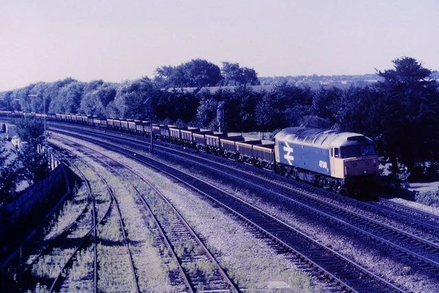 1990 BRITISH RAIL Diesel Loco 47341 Oxford Station Railway Slide Ref ...