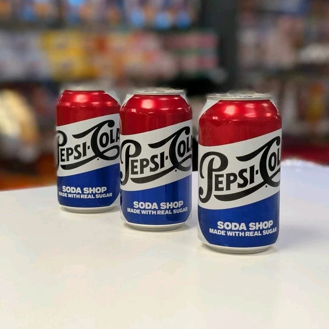 PEPSI REAL SUGAR Soda Shop 355ml x 3 Cans USA Import £8.29 - PicClick UK
