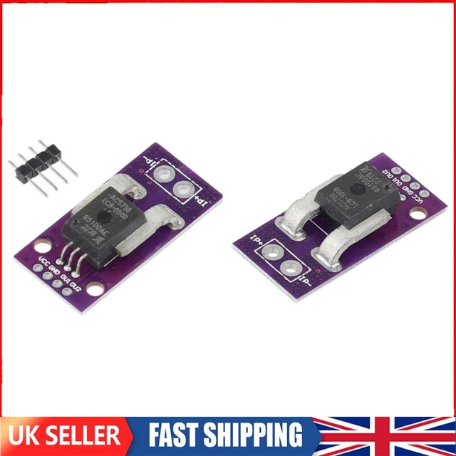 ACS758LCB-050B-PFF-T DURABLE LINEAR Current Sensor Module 50A 100A for Arduino £7.79 - PicClick UK