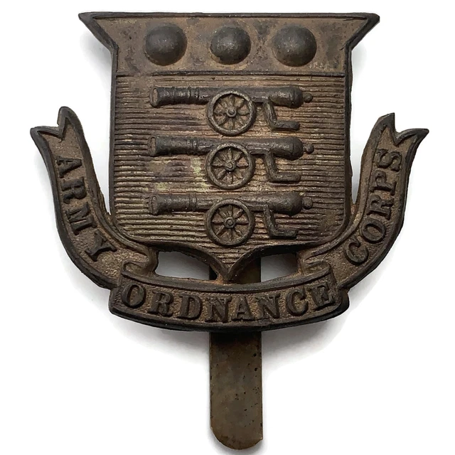 ORIGINAL WW1 ARMY Ordnance Corps AOC Cap Badge - FIRST PATTERN ...