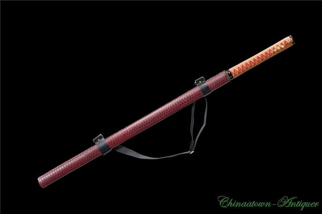 JAPANESE CHOKUTŌ STRAIGHT Sword Samurai Sword Katana Carbon Steel Sharp ...