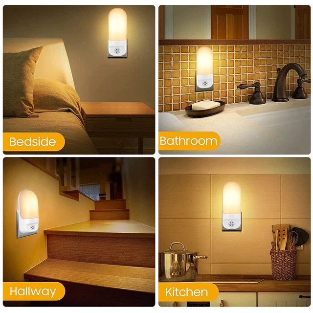 AUTOMATIC LED NIGHT Light Plug in Energy Saving Dusk Dawn Sensor Kids ...