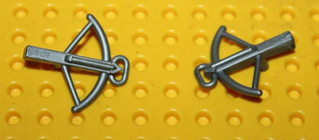 2 X LEGO Flat Silver Minifig Weapon Crossbow ref 2570 set 9467 70806 ...
