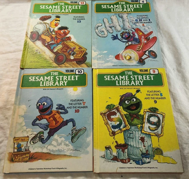 SESAME STREET LIBRARY 1979 4 Volumes - #4 #9 #10 #13 Alphabet Counting ...