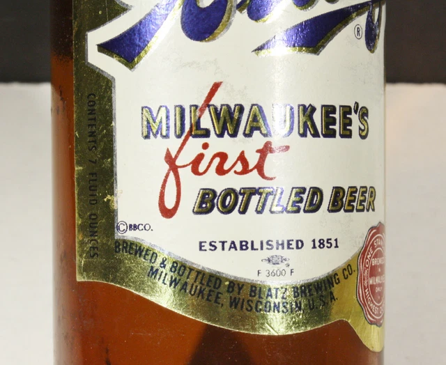 RARE BLATZ SHORTY Pilsener Foil labeled Beer Bottle Milwaukee’s First ...