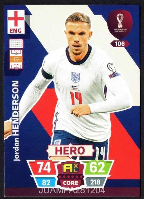 JORDAN HENDERSON #106 England Cromo Card Fifa World Cup Qatar 2022 ...