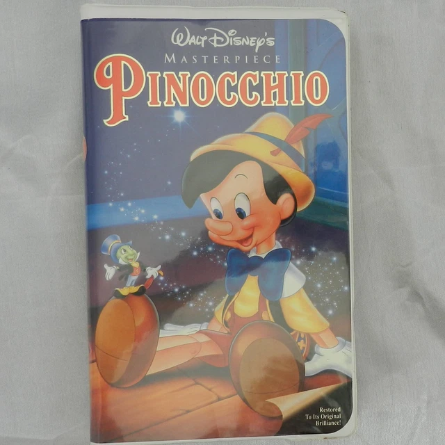 Walt Disney Masterpiece Pinocchio Vhs In White Clamshell Case £900 4547
