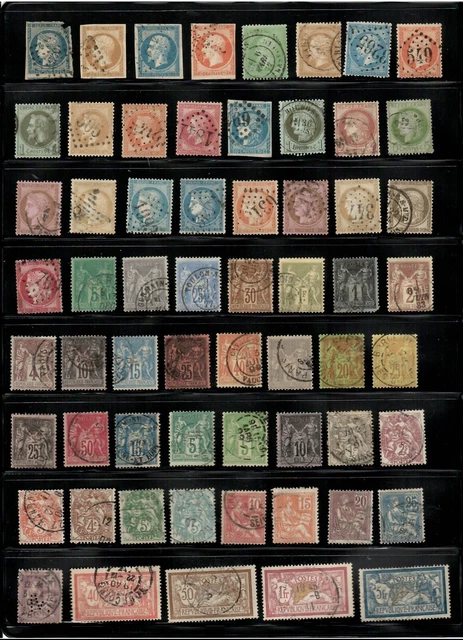 HUGE LOT (5 scans) mh/mostly used France 1800's-1930's inc nice cancels ...