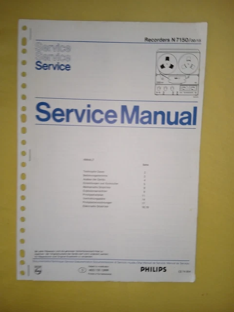 SERVICE MANUAL-ANLEITUNG FÜR Philips N 7150 EUR 15,00 - PicClick DE