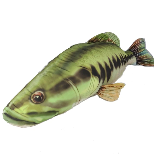 GIANT STUFFED FISH Largemouth Bass Tree House Kids Pillow Plush HUGE 48 ...