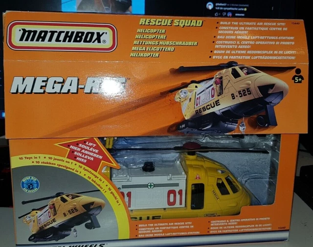 +TOP-MATCHBOX MEGA RIG Rescue Squad Hubschrauber1997 Mattel-OVP-RAR ...