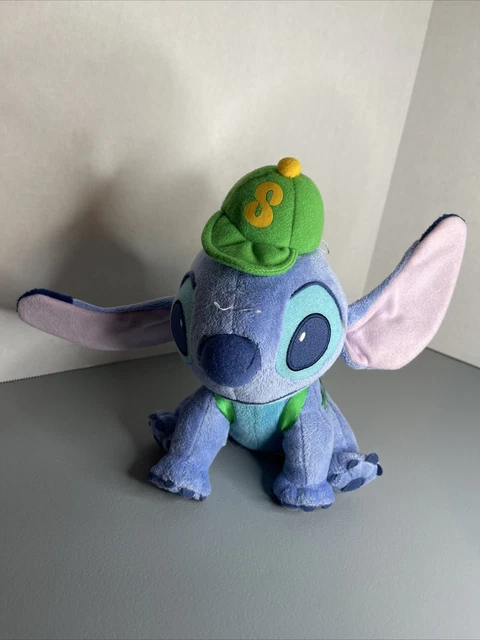 DISNEY LILO AND Stitch Plush 8” Wearing green baseball cap And Backpack ...