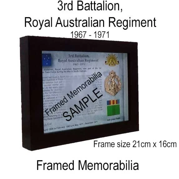 3RD BATTALION, ROYAL Australian Regiment (3 RAR) Vietnam - Framed ...