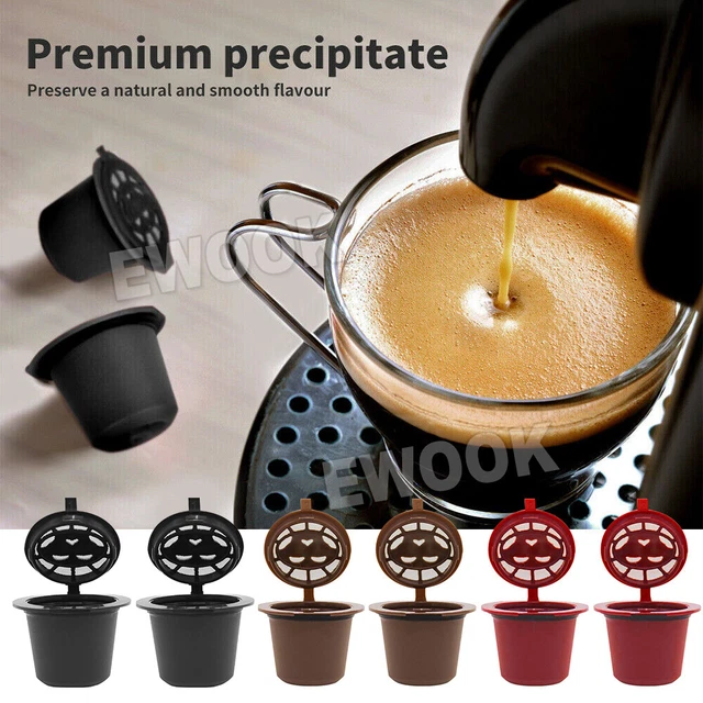 6PCS COFFEE FILTER Capsule Pods For Nespresso Maker Machine Refillable ...