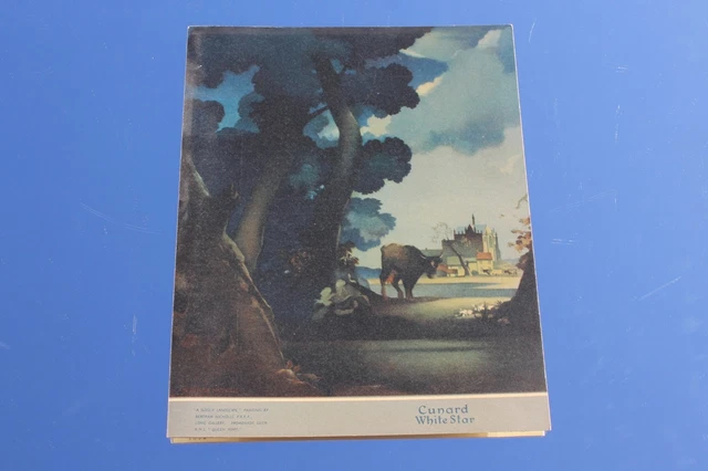 CUNARD WHITE STAR Line Rms Queen Mary Bertram Nicholls Ships Artwork ...