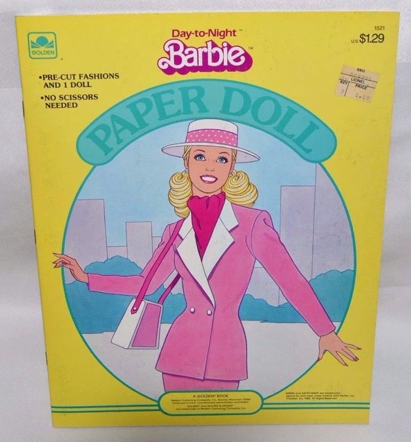 NEW-1985 GOLDEN BOOK-BARBIE Doll: Day To Night Paper Doll Book-Doll +14 ...