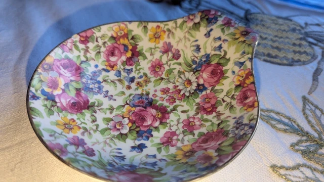 ROYAL WINTON CHINTZ Dish Small Floral English Pottery Vintage 15.5cm ...