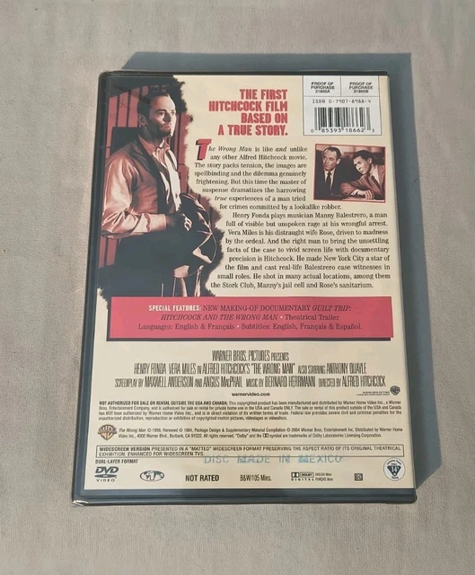 SEALED! THE WRONG Man (DVD, 1956, B&W) Alfred Hitchcock, Henry Fonda, Vera Miles $15.99 ...