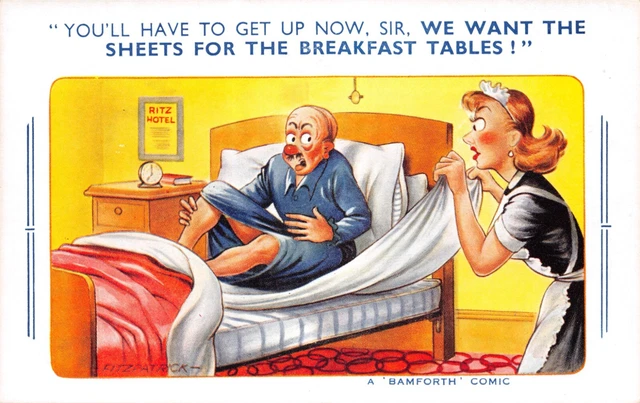 BAMFORTH BROWN TRIANGLE Comic Postcard Fitzpatrick 1550 Maid Good+ Very ...
