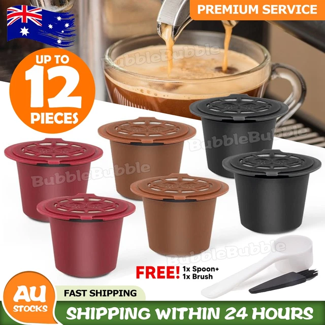 6/12X REFILLABLE REUSABLE Coffee Filter Capsule Pods For Nespresso ...
