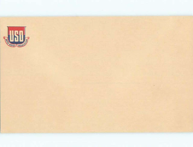 UNUSED 1940'S MILITARY BLANK WWII ERA POSTCARD WITH THE USO LOGO k7057 ...