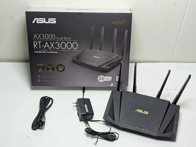 ASUS RT-AX3000 DUAL Band WiFi 6 Extendable Router, Network Security $65 ...