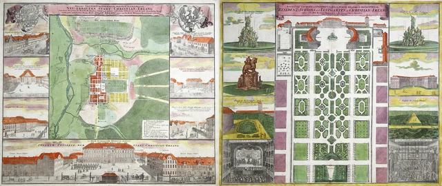 ERLANGEN STADT- UND Gartenplan Original Kupferstich Joh. Christoph Homann 1721 EUR 1.600,00 ...