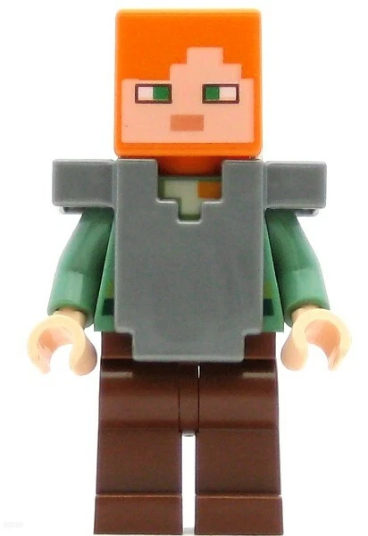 LEGO MINECRAFT MINIFIGURE Alex - Flat Silver Armor (21133) (Genuine) $9 ...