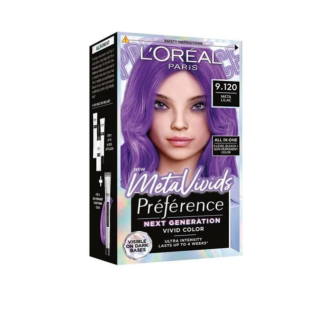 L'ORÉAL PARIS PREFERENCE Hair Color Semi-Permanent Dye Meta Vivids ...