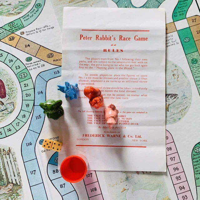 PETER RABBITS RACE Game 1940’s / 50’s Vintage Board Game Beatrix Potter ...