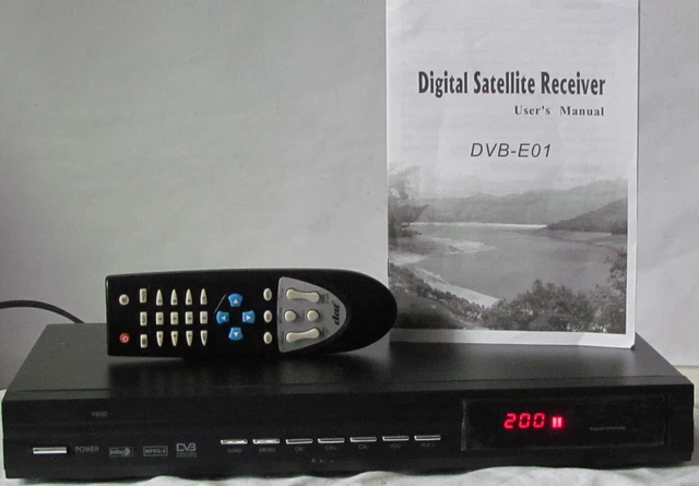 DIGITALER SATELLITEN-RECEIVER DVB-E01 mit Fernbedienung und Anleitung (englisch) EUR 20,00 ...